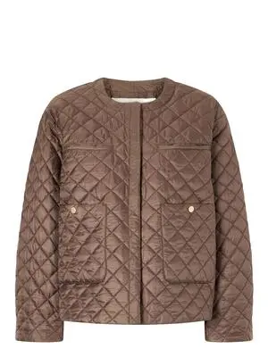 Max Mara Cropped Padded Quilted Shell Jacket - Brown