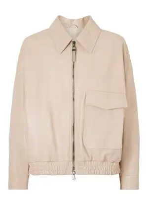 Brunello Cucinelli Leather Jacket - Neutrals