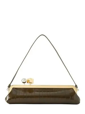 Jacquemus Salon Eel Clutch Army Green