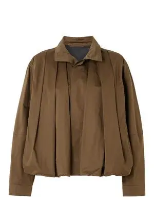 LEMAIRE Pleated Cotton-twill Jacket - Brown
