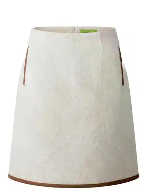 Shanghai Tang Floral-embroidered Skirt - White