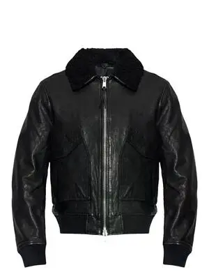 ALLSAINTS Vaucluse Leather Aviator Jacket - Black