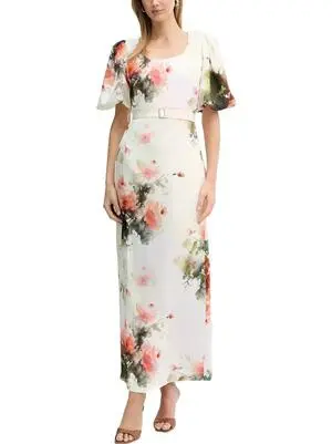 SILVIAN HEACH Floral-print Midi Dress - White