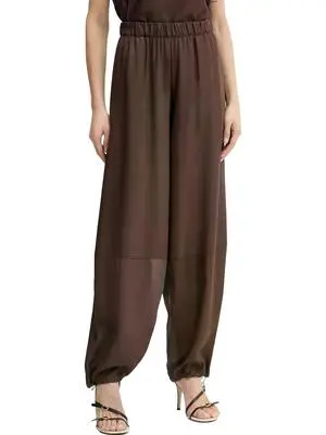 SIMONA CORSELLINI Drawstring Trousers - Brown