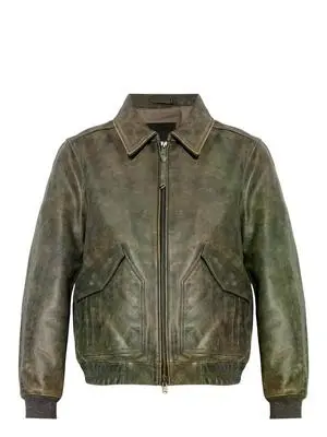 ALLSAINTS Marland Leather Aviator Jacket - Brown