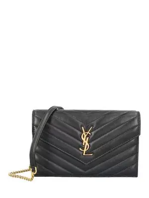 Saint Laurent Mini Cassandre Quilted Crossbody Bag - Black