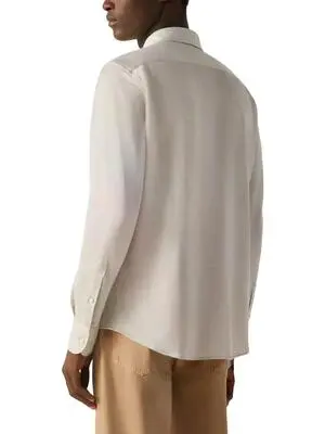 Zegna Silk Linen And Cotton Shirt Neutrals