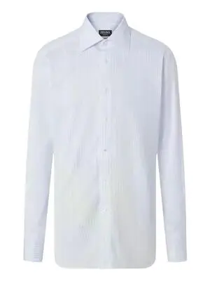 Zegna Striped Cotton Shirt - White