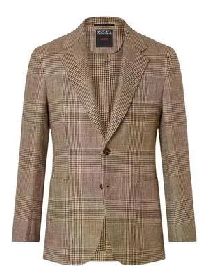 Zegna Checked-pattern Blazer - Brown