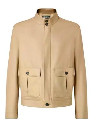 Zegna Jacket With Front Pockets - Neutrals