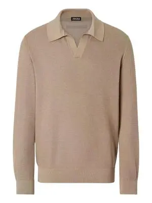 Zegna Polo-collar T-shirt - Neutrals