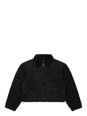 LES TIEN Corduroy-collar Jacket - Black