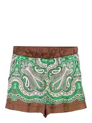 P.A.R.O.S.H Paisley Print Scalloped Hem Shorts