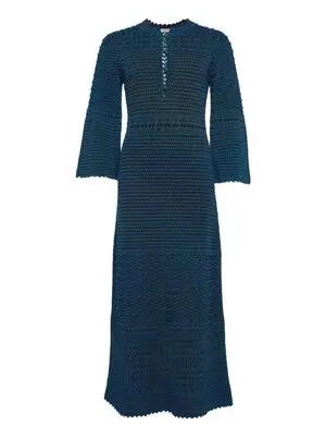 ERES Madone Bell-sleeve Maxi Dress - Blue