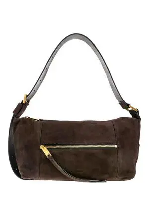 ALLSAINTS Zip Suede Shoulder Bag - Brown