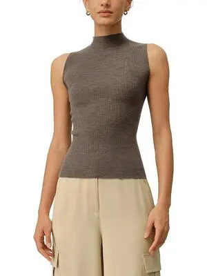 Lilysilk Seamless Sleeveless Knit Wool Vest - Brown