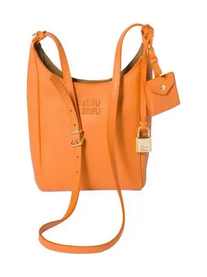 Miu Miu Leather Bucket Bag - Gerbera Daisy/olive