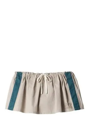 Miu Miu Washed Twill Miniskirt - Khaki/green