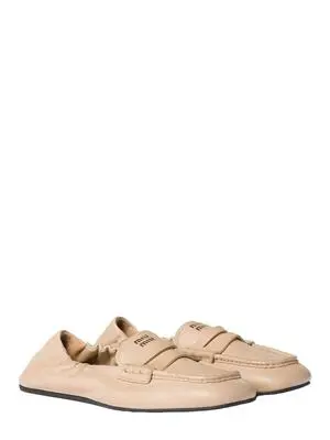 Miu Miu Ruches Nappa Leather Loafers Cord