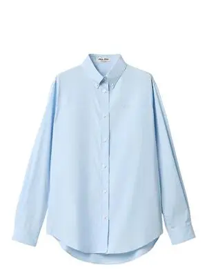 Miu Miu Poplin Shirt - Sapphire Blue