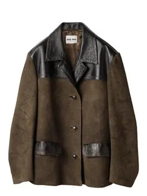 Miu Miu Suede Jacket - Mud