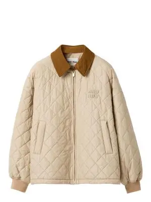 Miu Miu Technical Fabric Blouson Jacket - Sand Beige