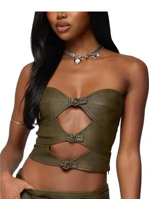 EDIKTED Varley Buckle Cutout Top