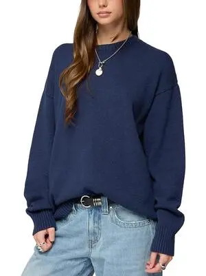 EDIKTED Oversized Crewneck Sweater - Navy