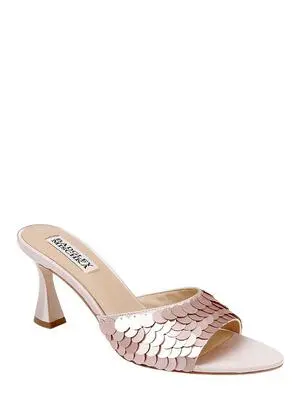 Badgley Mischka Winika Embellished Slides - Champagne Satin