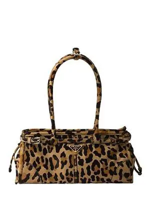 Prada Bonnie Medium Printed Leather Handbag - Neutral