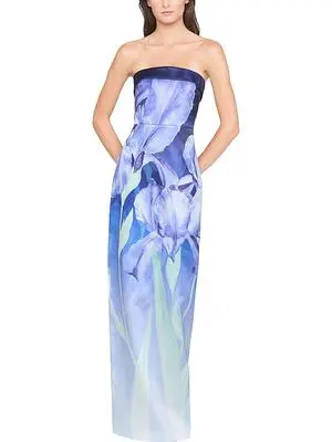 Theia Cyrilla Strapless Column Gown - Moonlight