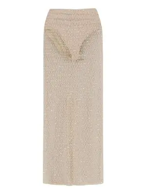 PatBO Crochet Long Skirt - Beige