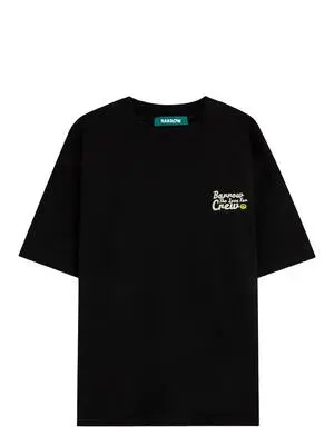 BARROW Cotton Tshirt With Logo Print On The Front - Black