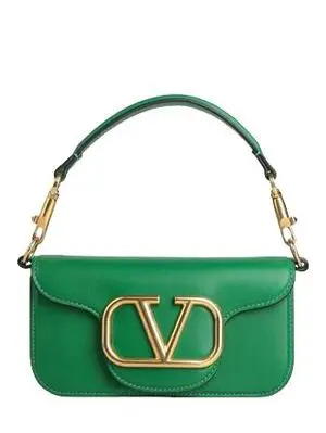 Valentino Garavani Leather Handbag With Logo And Metal Detailing - Green