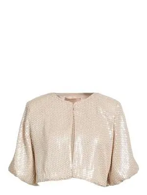 TWINSET Sequined Bolero Jacket - Beige