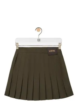 Loewe Pleated Mini Skirt - Khaki Green
