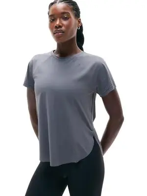 Athleta Relaxed Fit Mesh Tee - Slate