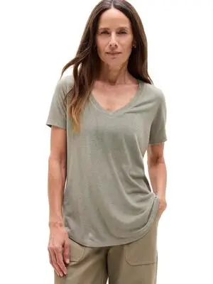 Athleta Breezy Scoop V-neck Tee - Willow
