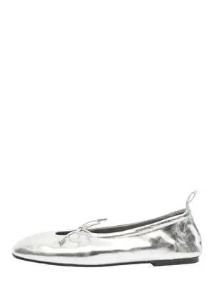 ALOHAS Rosalind Leather Ballet Flats - Shimmer Silver