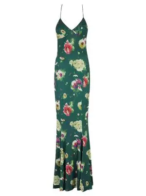 Norma Kamali Floral-pattern Maxi Dress - Green