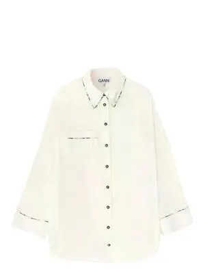 GANNI Buttoned Pocket Shirt - Neutrals