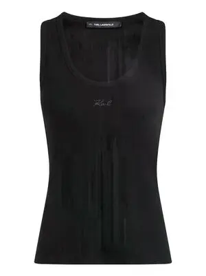 Karl Lagerfeld Logo Detail Tank Top - Black