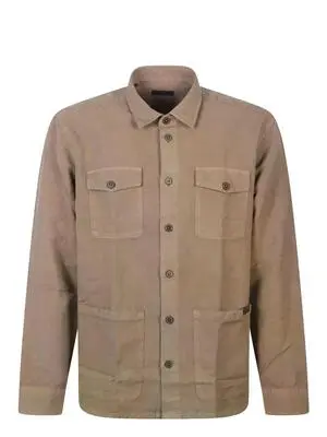 FAY Buttoned Chest-pocket Shirt - Neutrals