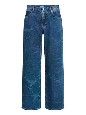 KARL LAGERFELD Wrinkle-Effect Wide Leg Jeans