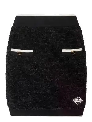 Elisabetta Franchi Logo-detail Skirt - Black