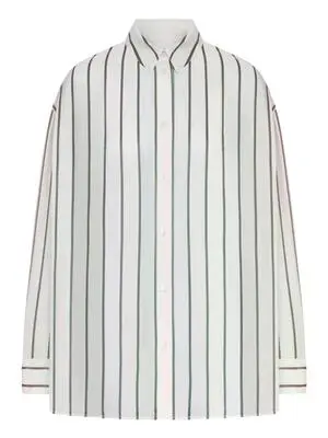 Gucci Striped Oversize Shirt - White