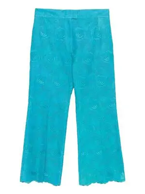 Valentino Garavani Floral-embroidered Trousers - Blue