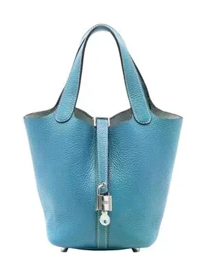 Hermès 2014 Clemence Picotin Lock 18 Handbag - Blue