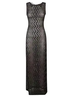Missoni Zigzag-pattern Maxi Dress - Brown