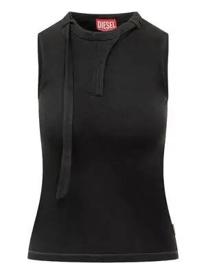 DIESEL Tie-detailed Tank Top - Black